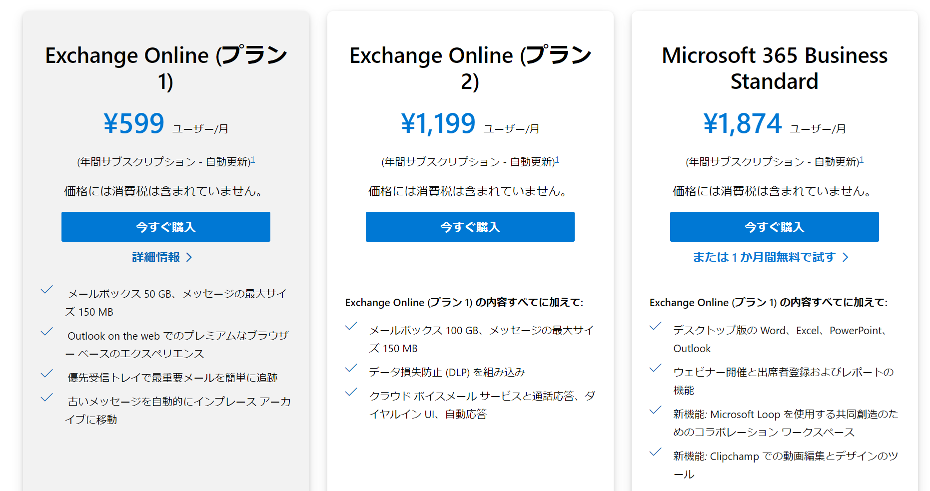 Exchange と SharePoint の Plan の違い | Microsoft 365 実験室
